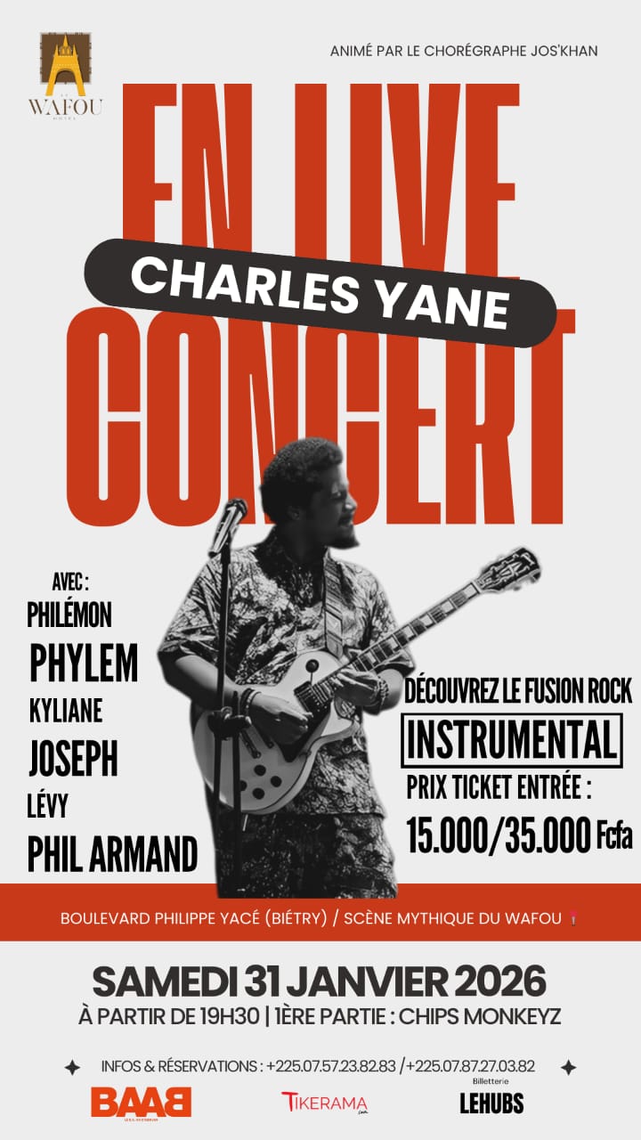 CHARLES YANE - EN CONCERT LIVE AU WAFOU | TIKERAMA
